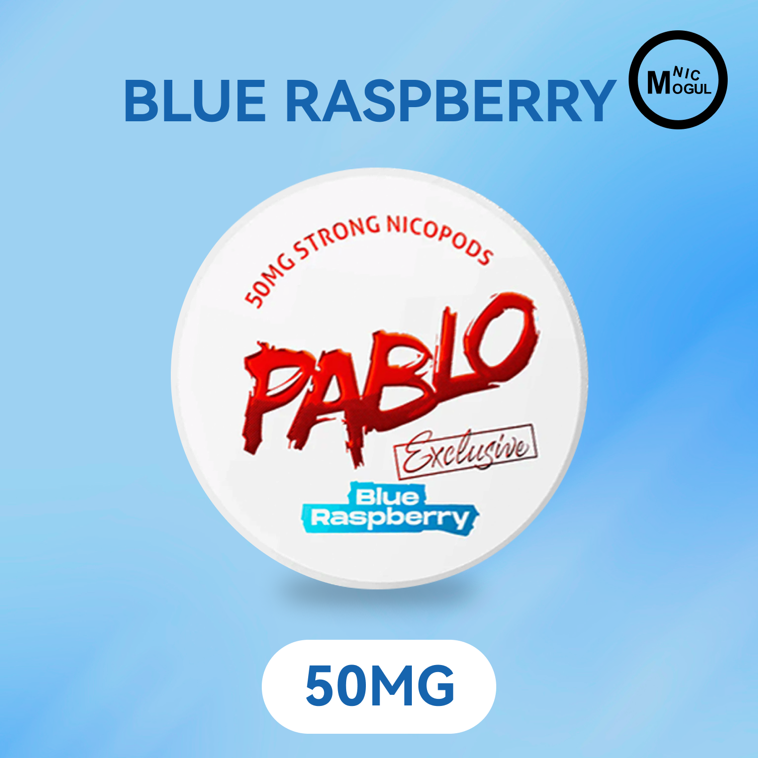 PABLO EXCLUSIVE BLUE RASPBERRY 50MG | $8.50 | NIC MOGUL OZ